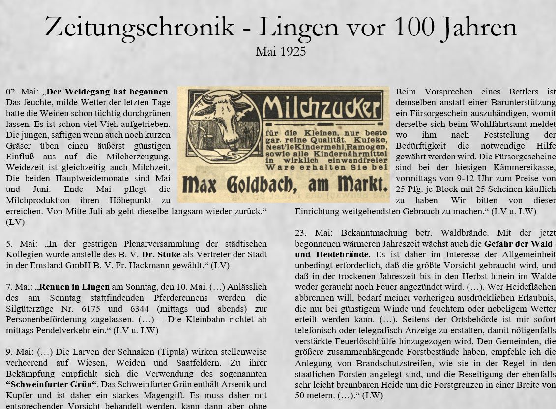 Zeitungschronik – Mai 1925